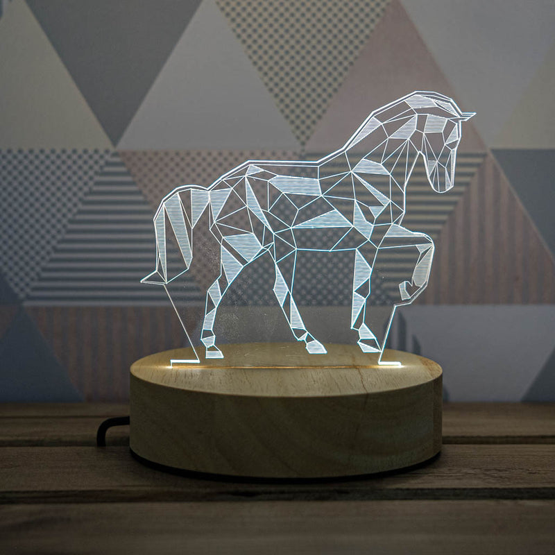 3D Illusion Horse Lamp - Luminology, lighting solutions UK.