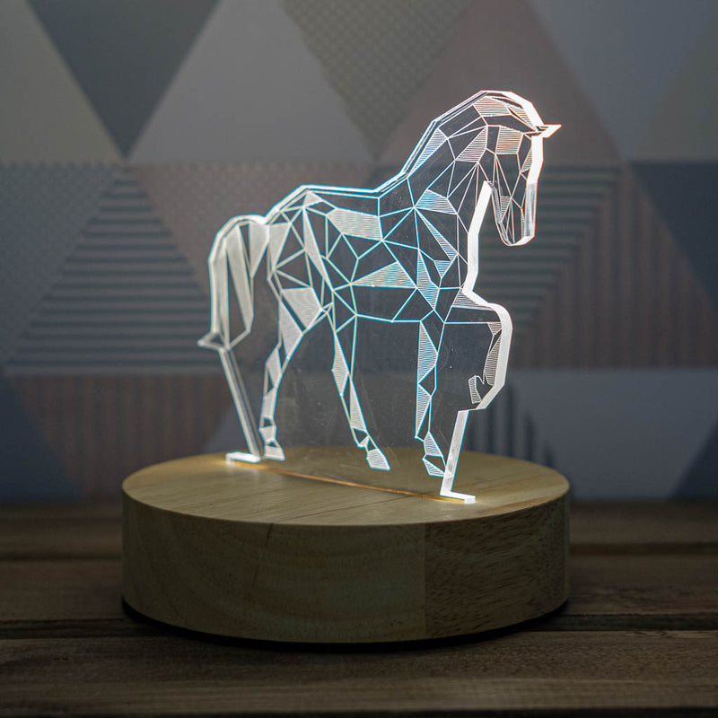 3D Illusion Horse Lamp - Luminology, lighting solutions UK.